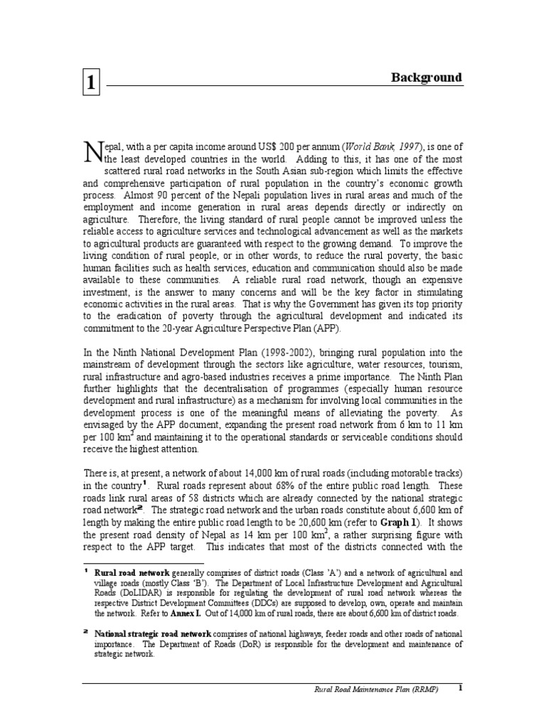 Rural Road Maintenance Plan Overview | PDF | Road | Poverty Reduction
