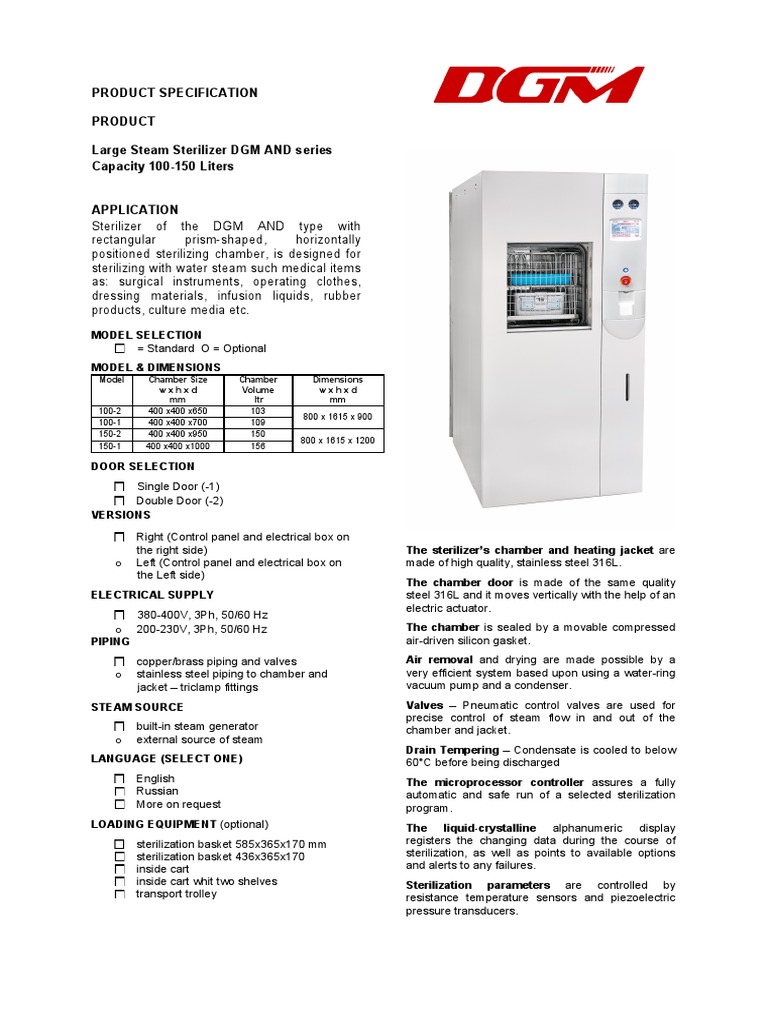 Data Sheets DGM-100-150 | PDF | Boiler | Steam