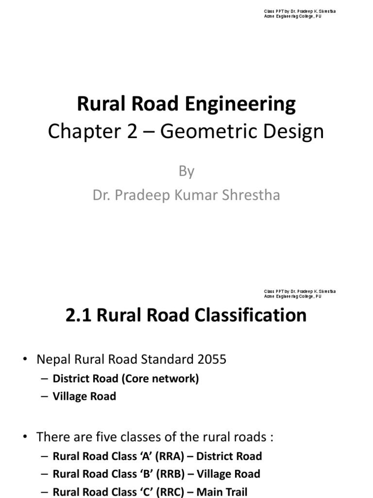 Rural Road Engineering: Chapter 2 - Geometric Design | PDF | Road ...