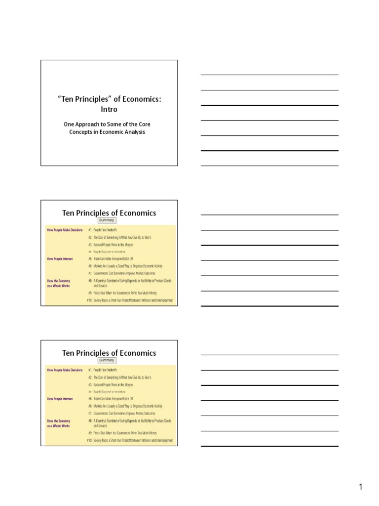 Ten Core Economic Principles: An Overview of the Fundamental Concepts ...