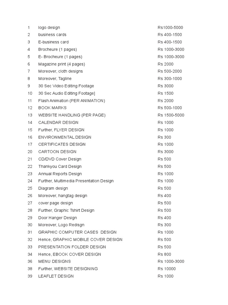 Rate Card Graphic Design | Download Free PDF | Communication Design