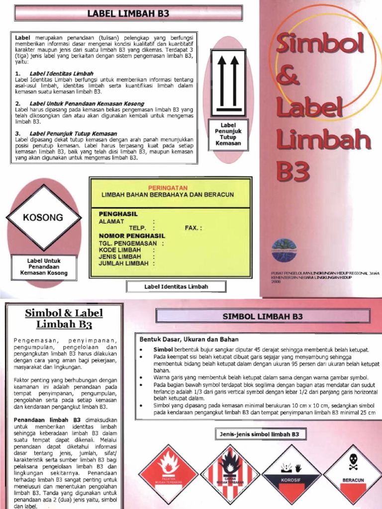Panduan Label Limbah B3 dan Simbolnya | PDF