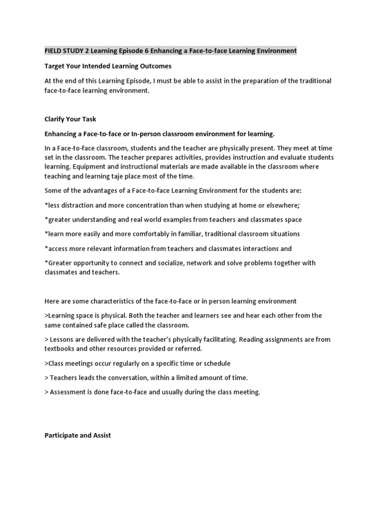 Field Study 2 Learning Episode 6 | PDF | Learning | Teachers
