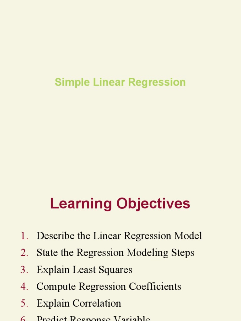 Simple Linear Regression | PDF | Regression Analysis | Errors And Residuals