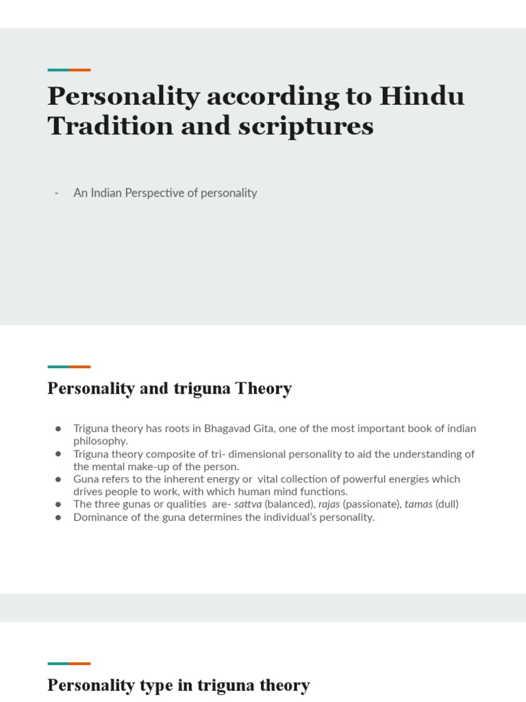 Hindu Personality Theories Explained | PDF | Indian Philosophy