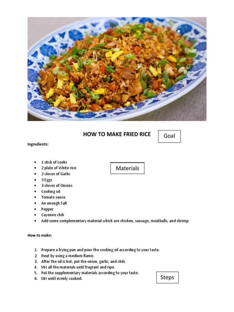 How To Make Fried Rice | PDF