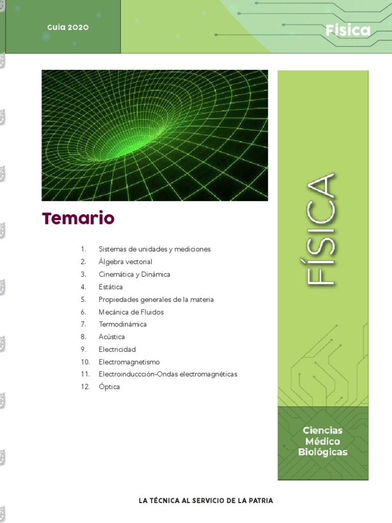 Temario CMB Fisica | PDF | Vector Euclidiano | Óptica