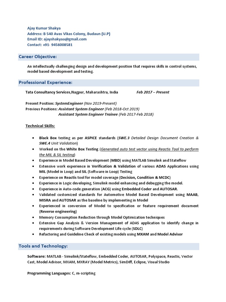 Ajay Kumar Shakya - Ford - 2662.1 - MBD, Mil Sil | PDF | Software | Matlab