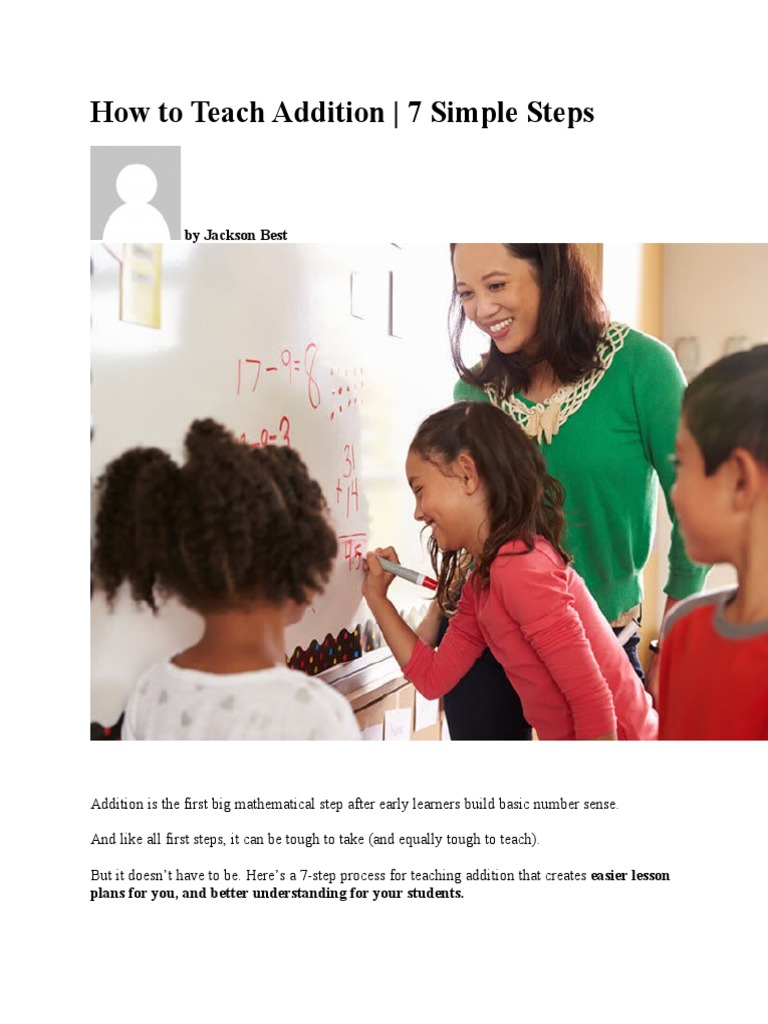 How To Teach Addition | PDF | Multiplication | Teachers