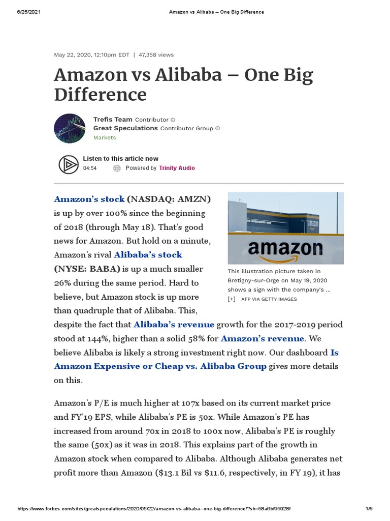 Amazon Vs Alibaba - One Big Difference | PDF | E Commerce | Alibaba Group