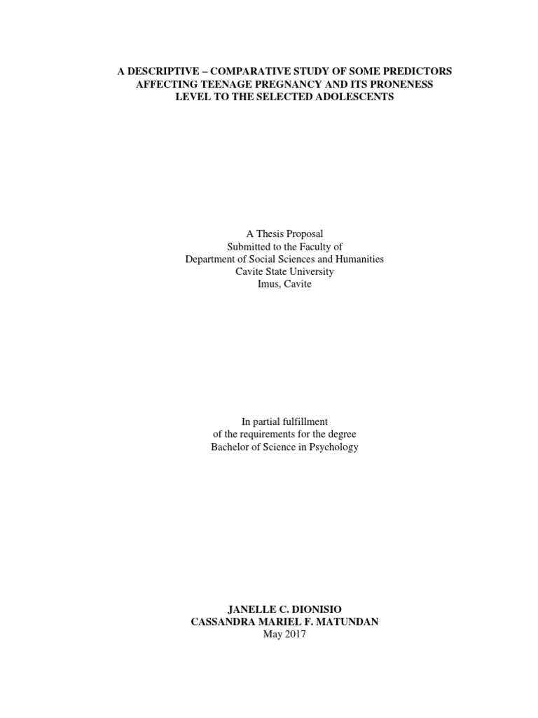 A Descriptive-Comparative Study | PDF | Adolescence | Teenage Pregnancy