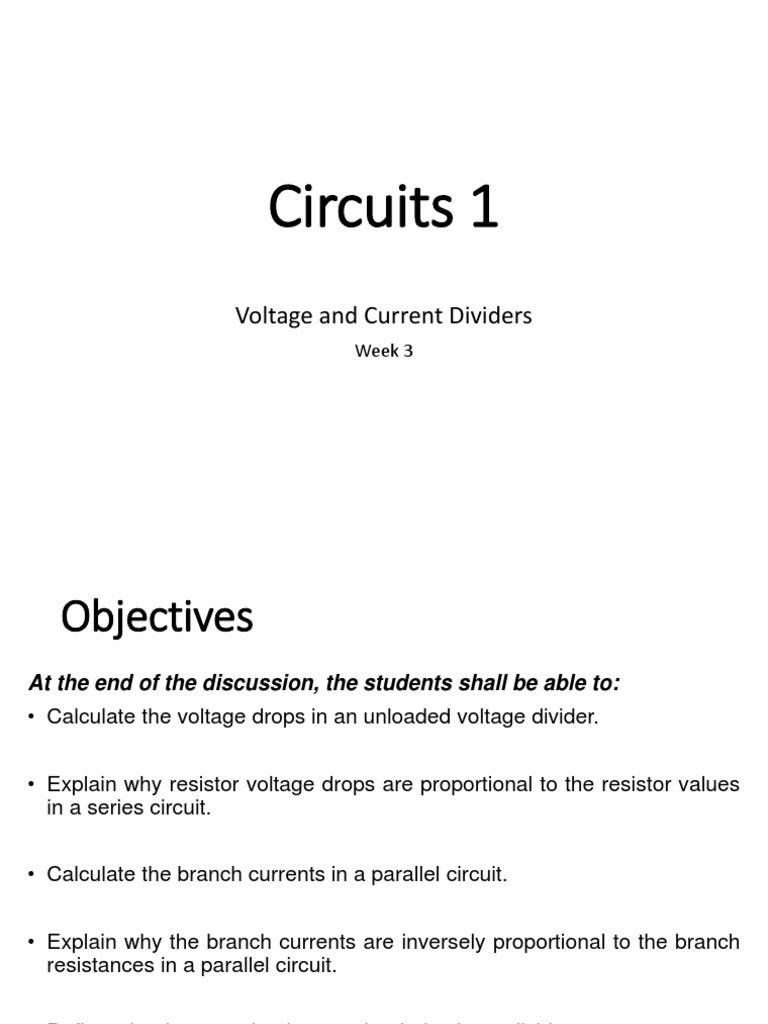 Voltage and Current Dividers Explained | PDF | Series And Parallel ...