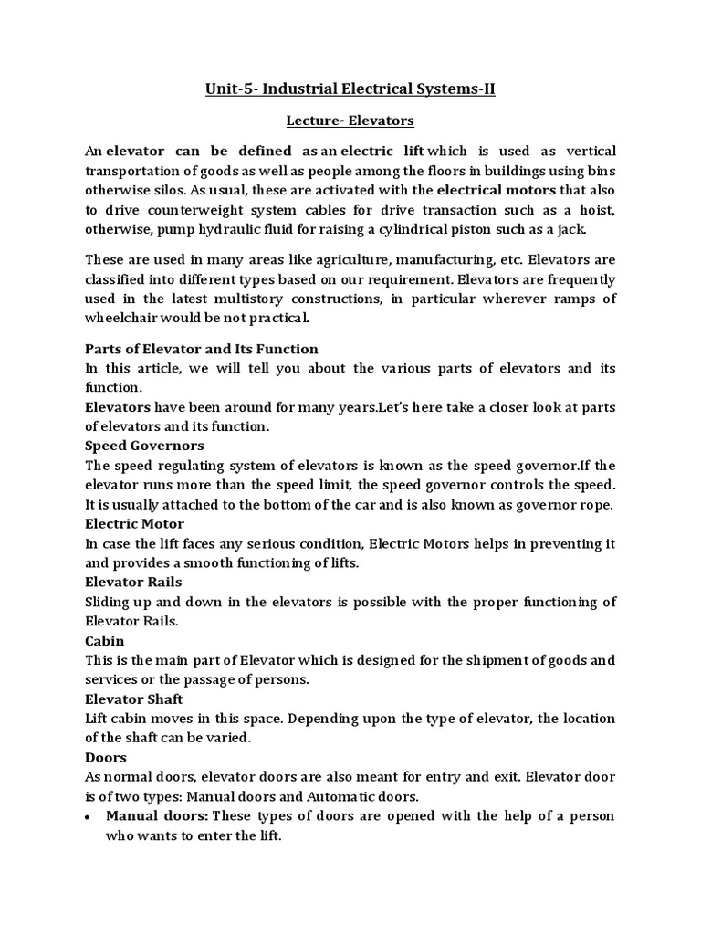 Elevators | PDF | Elevator | Manufactured Goods