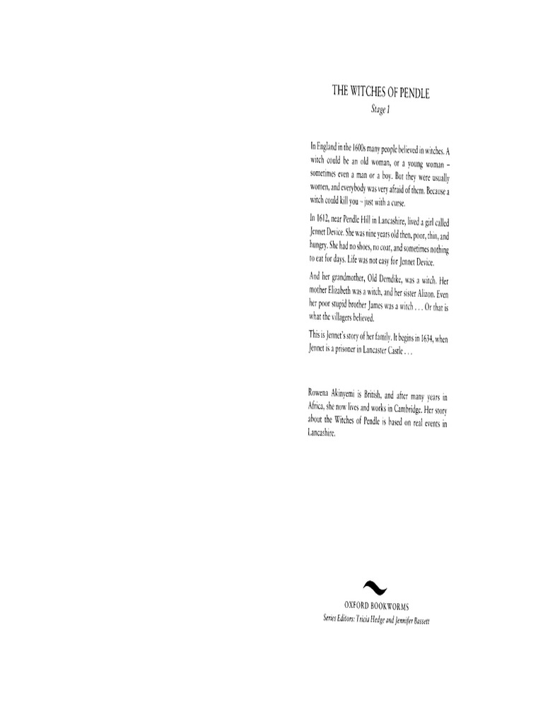 Stage 1 - Rowena Akinyemi - The Witches of Pendle | PDF