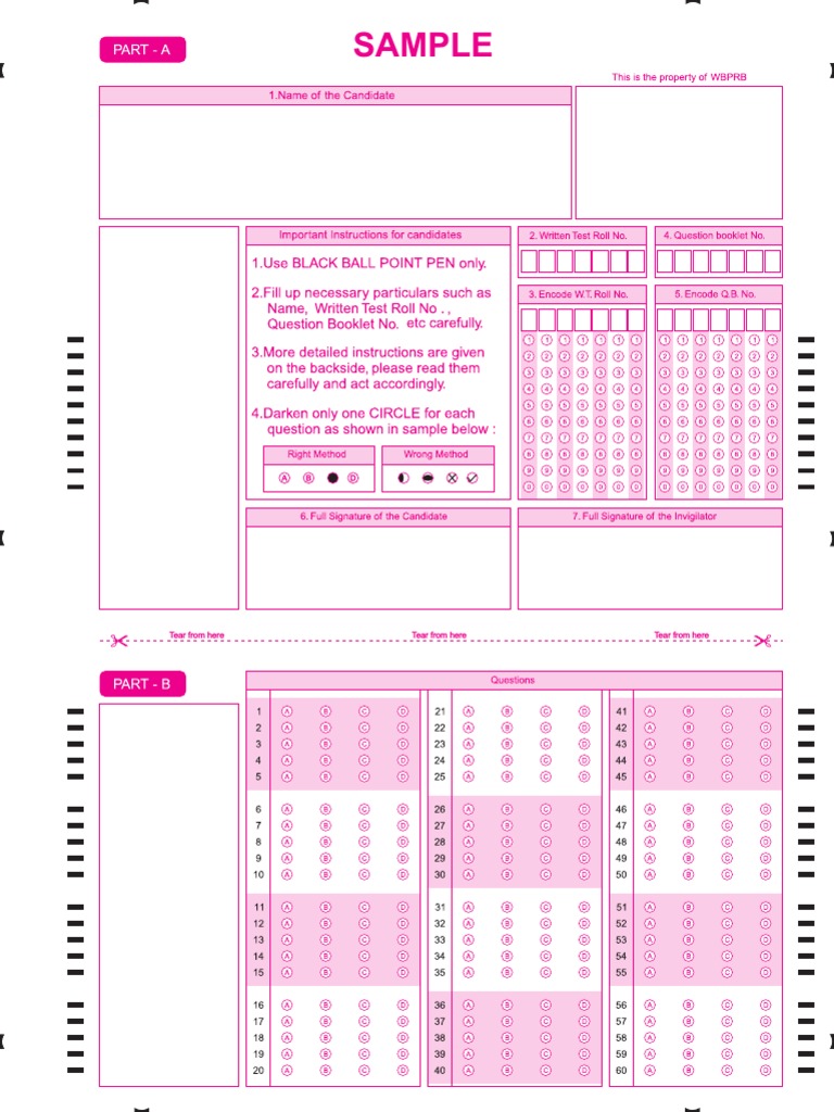 60 Questions Omr Sheet | PDF