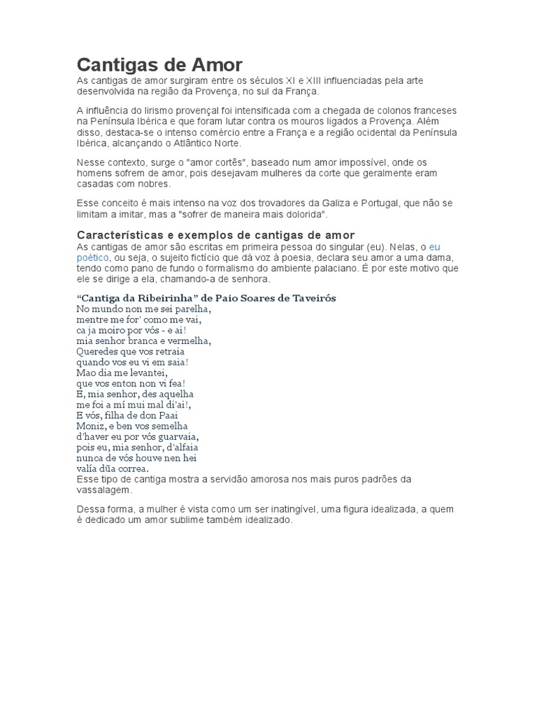 Cantigas de Amor | PDF