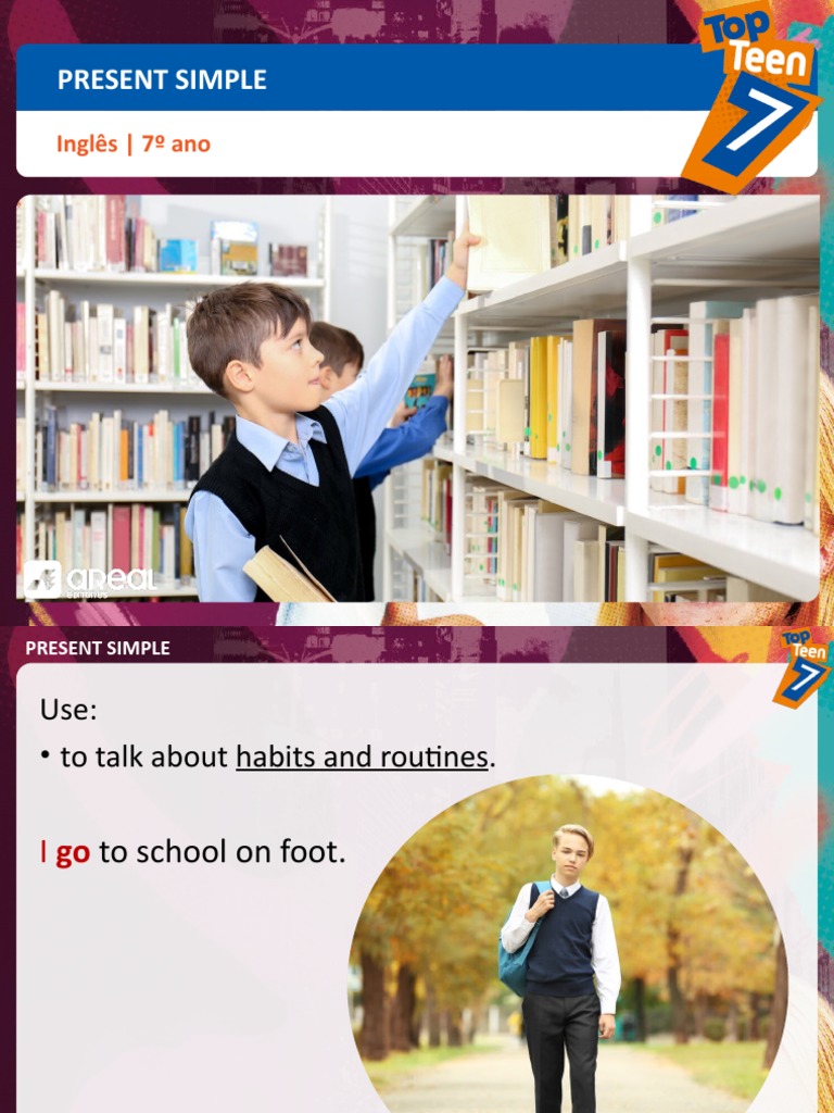 Present Simple: Inglês - 7º Ano | PDF | Linguistics | Language Arts ...