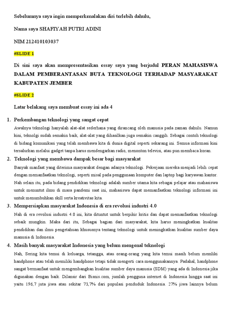 Script Presentasi | PDF