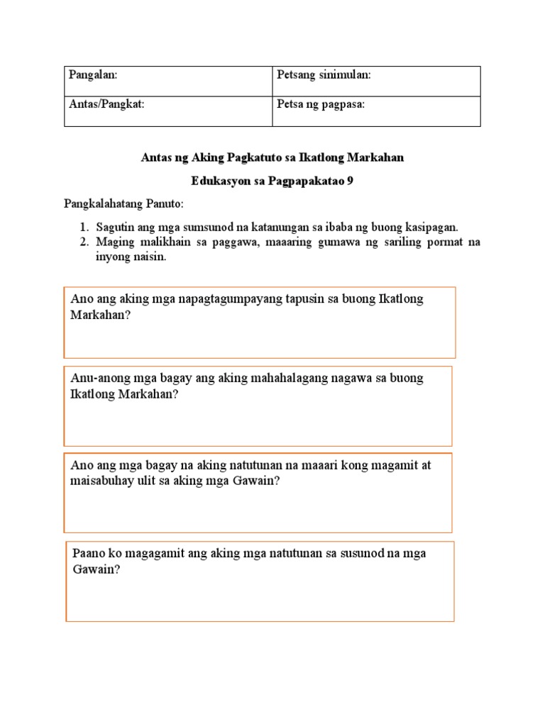 3rd Quarter - Reflection Activity | PDF