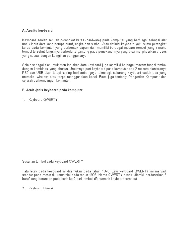 A. Apa Itu Keyboard | PDF