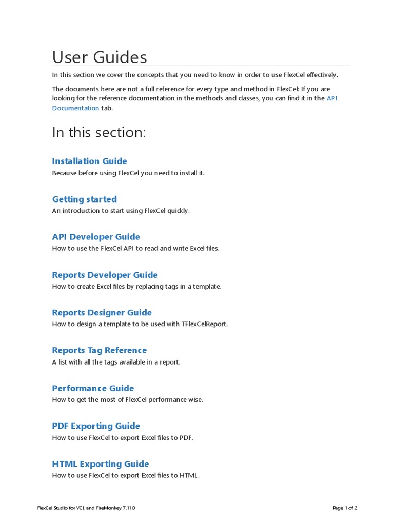 Flexcel Conceptual Docs VCL | PDF | Microsoft Excel | Software Development