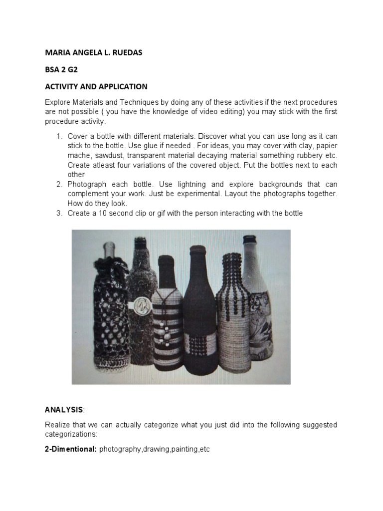 Explore materials techniques bottle art | PDF | The Arts | Cognitive ...