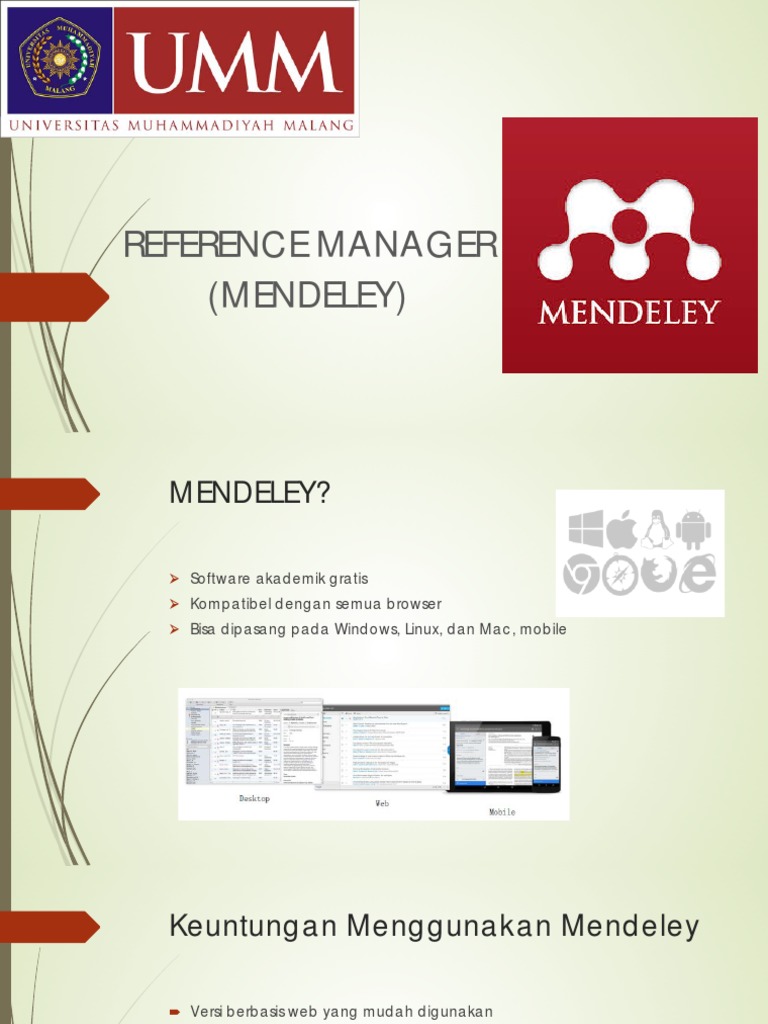 Reference Manager (Mendeley) | PDF