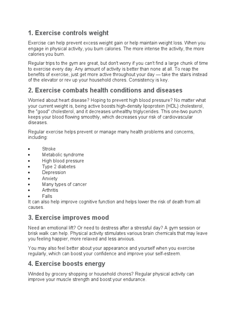 Exercise Controls Weight | PDF | Strength Training | Aerobic Exercise