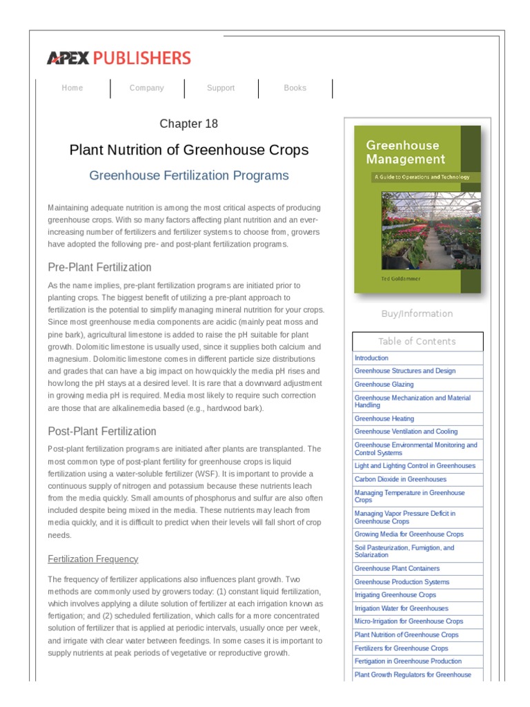 Greenhouse Management - A Guide To Greenhouse Technology and Operations ...