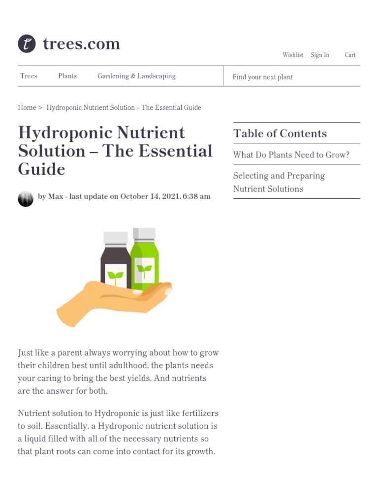 Hydroponic Nutrient Solution - The Essential Guide | PDF | Hydroponics ...