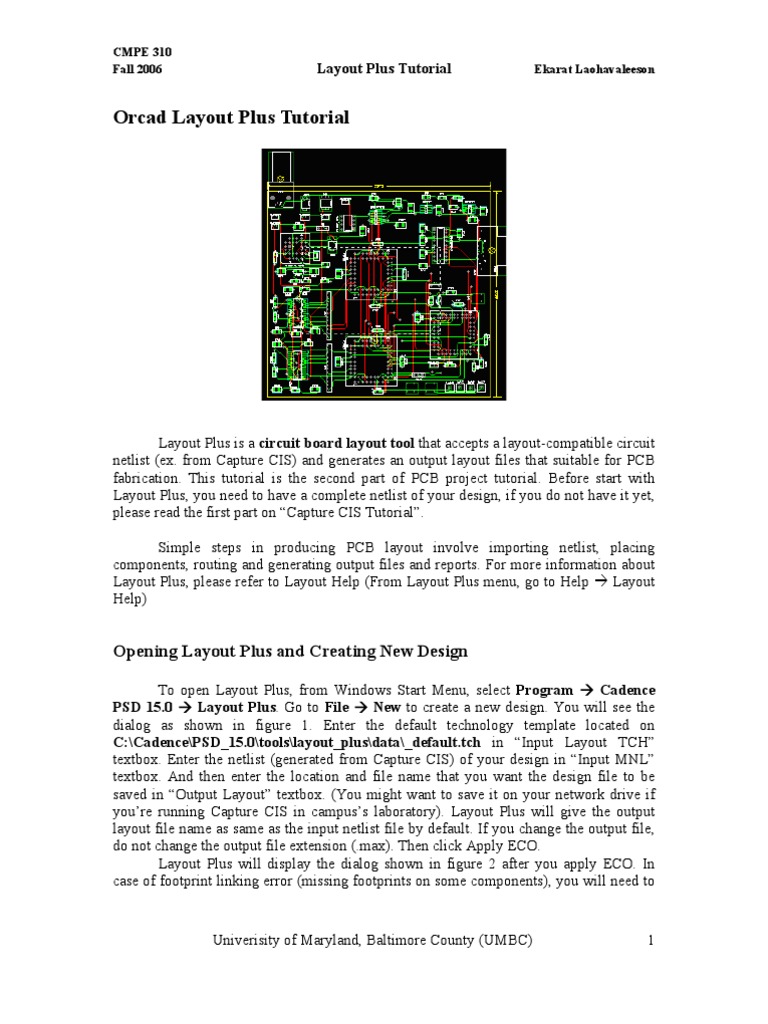 OrCAD Layout Plus Tutorial | PDF | Electronic Engineering | Computing