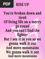 Rise Up Lyrics | PDF
