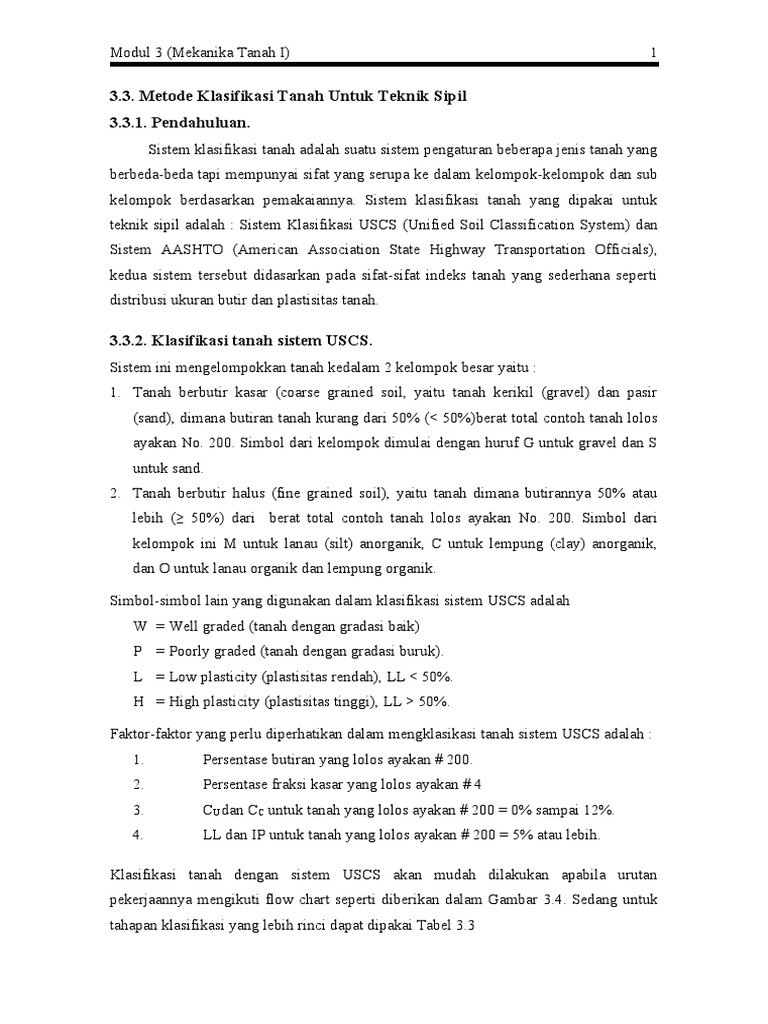 Klasifikasi Tanah - Uscs | PDF