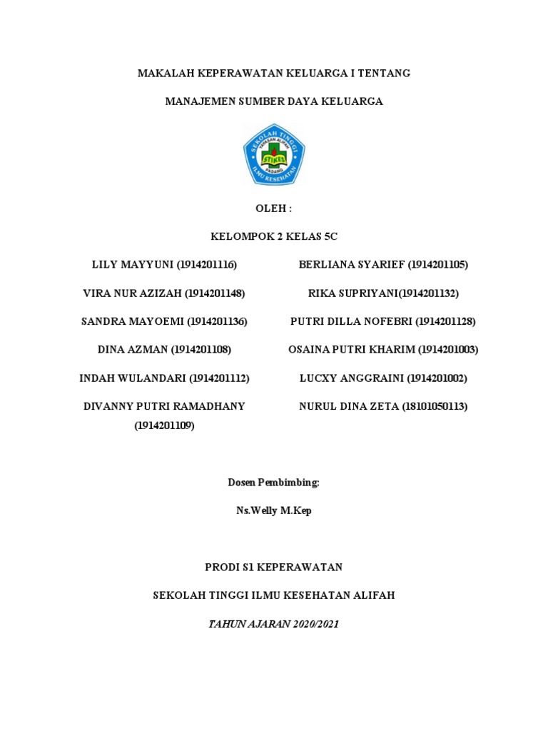 Makalah - Kep - Keluarga - Kel - 2 - Materi - 8 (1) - Salin | PDF
