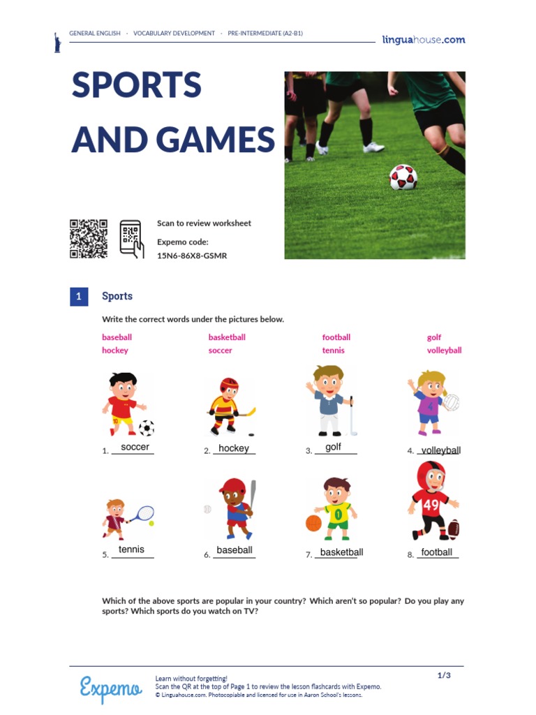 Sports and Games Student PDF | PDF | Volleyball | Sports