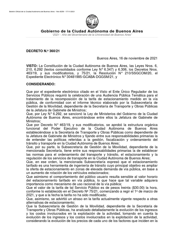 CK - PE DEC AJG AJG 360 21 6259 | PDF | Buenos Aires | Transporte