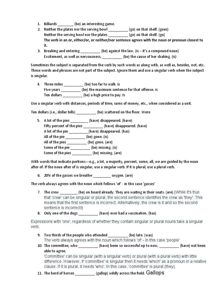 The Verb in An Or, Either/or, or Neither/nor Sentence Agrees With The ...