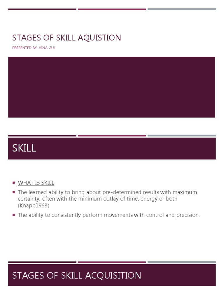 Fitts and Posner's Skill Acquisition Stages | PDF | Cognition | Learning