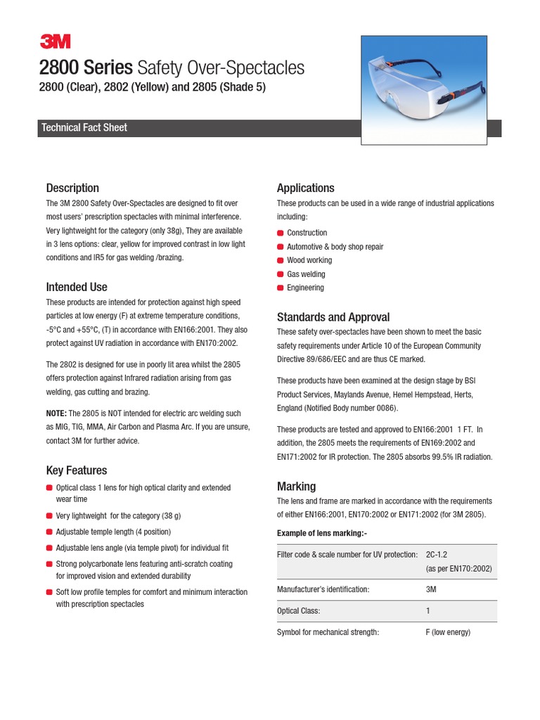 3M 2800-2802-2805 Data Sheet | PDF | Ultraviolet | Infrared