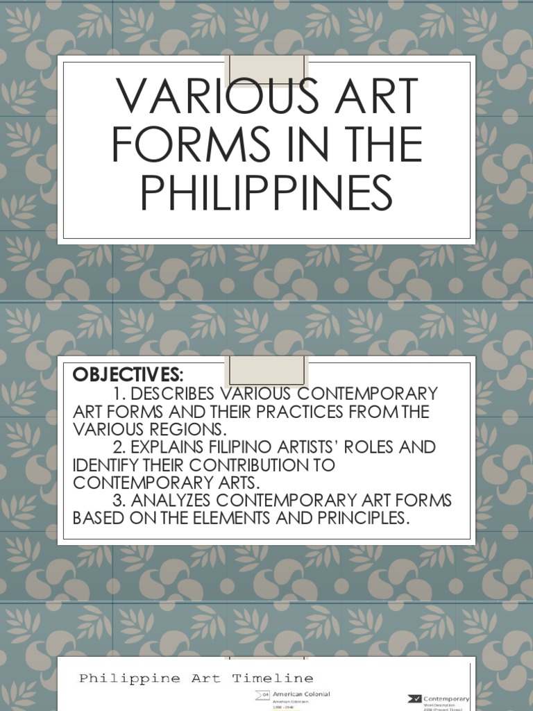 Various Art Forms in The Philippines | PDF | Philippines | Installation Art