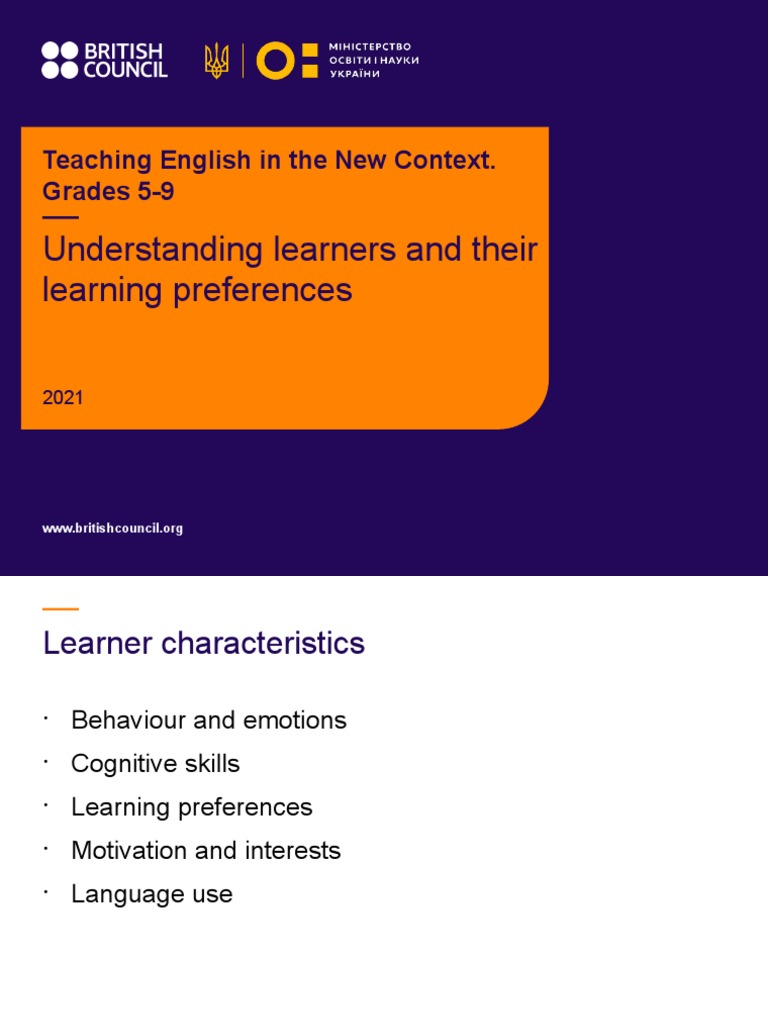 Understanding Learners and Their Learning Preferences: Teaching English ...