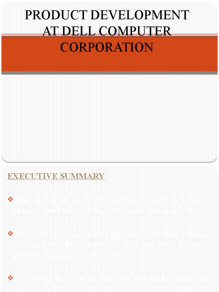 Product Development at Dell Computer Corporation | PDF | Dell | Laptop