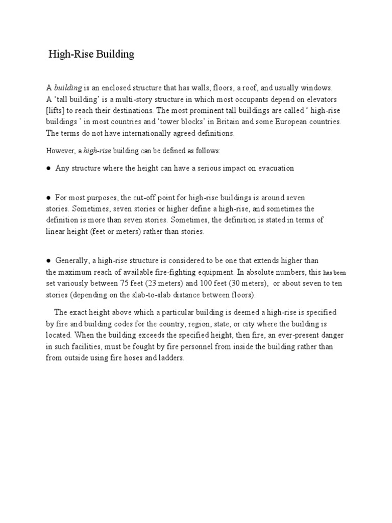 High Rise Building | PDF