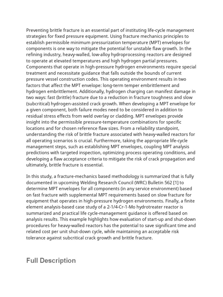 Minimum Pressurization Temperature 4 | PDF | Fracture Mechanics | Fracture