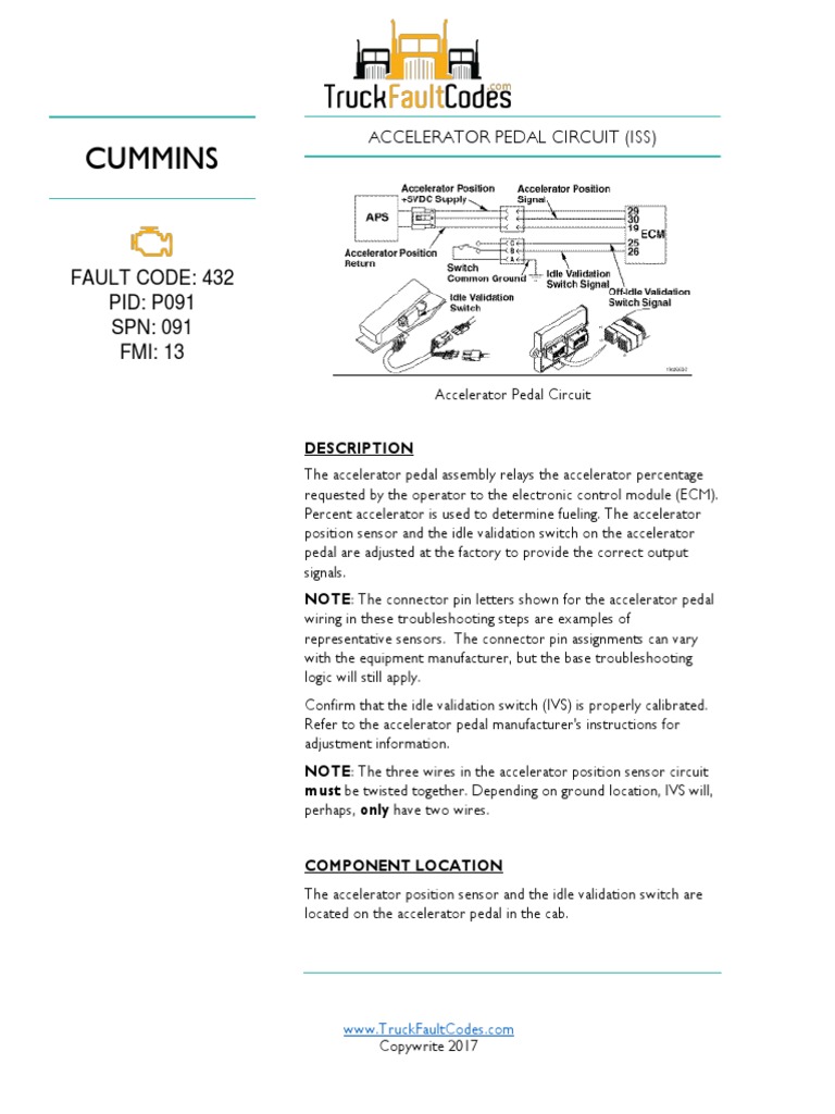 Fault Code 432 | PDF | Throttle | Switch