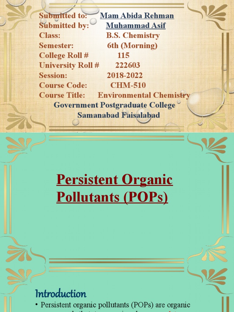 Persistent Organic Pollutants (POPs) | PDF | Ddt | Pesticide