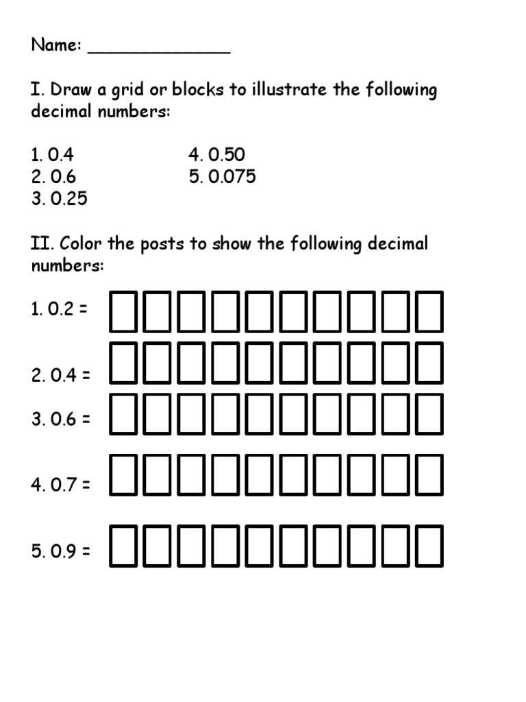 Activity 4 - Visualizing Decimal Numbers | PDF