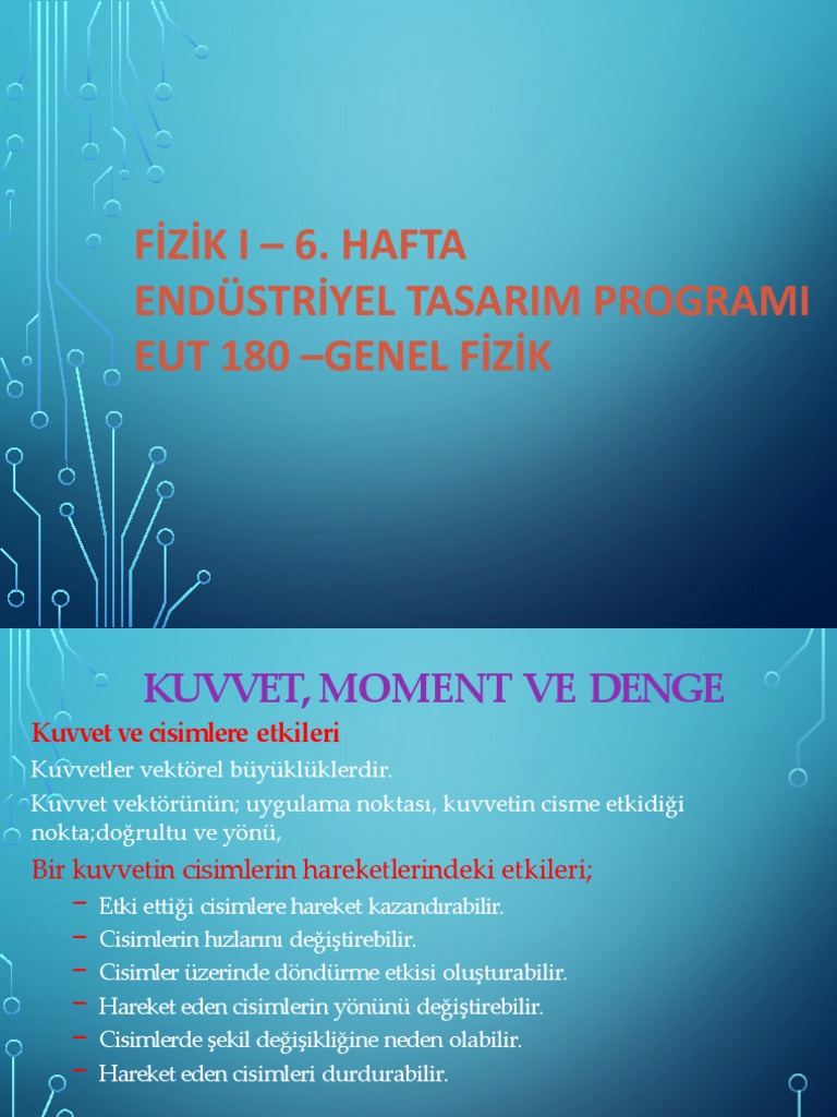 .Archivetemp Genel Fi̇zi̇k I 6.hafta | PDF