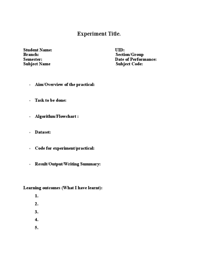 Template of Worksheet 3 | PDF