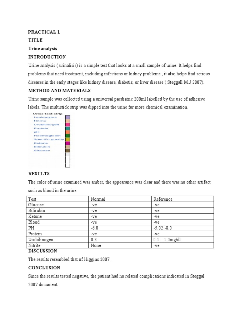 Practical 1 Title Urine Analysis | PDF | Medical Specialties | Clinical ...